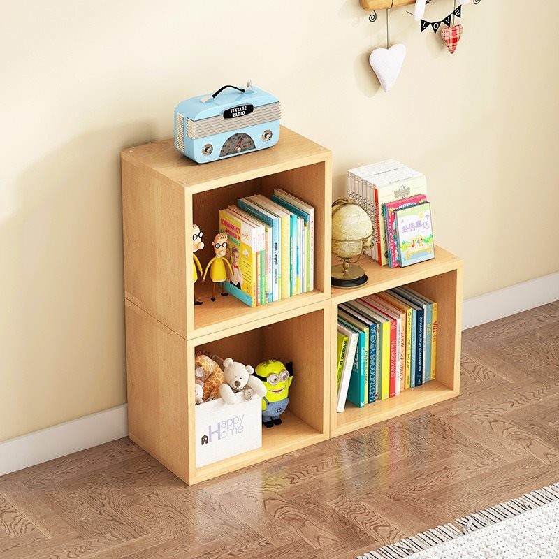 Kombinasi bebas kabinet petak kayu pepejal kanak-kanak, rak buku kecil ...