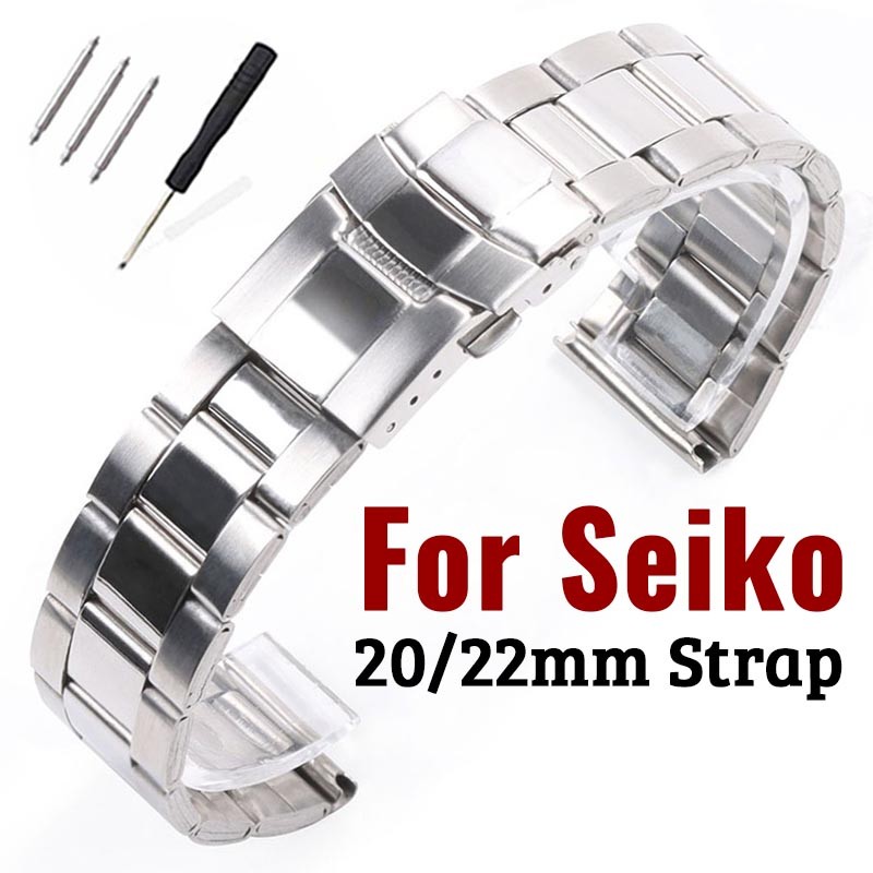 20mm 22mm Classic Stainless Steel Watch Band for Seiko Diver Diving ...