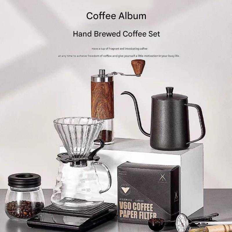 Drip Coffee Set Hand Brewed Coffee Maker Set Household Small Hand Crank ...