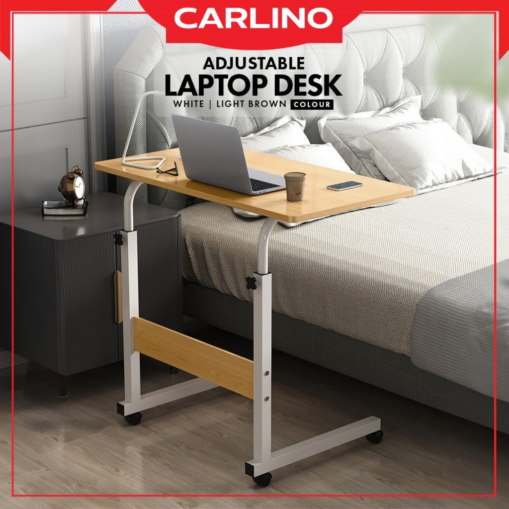 📌CARLINO: Adjustable Table with Wheel/ laptop table/Bedside Table ...