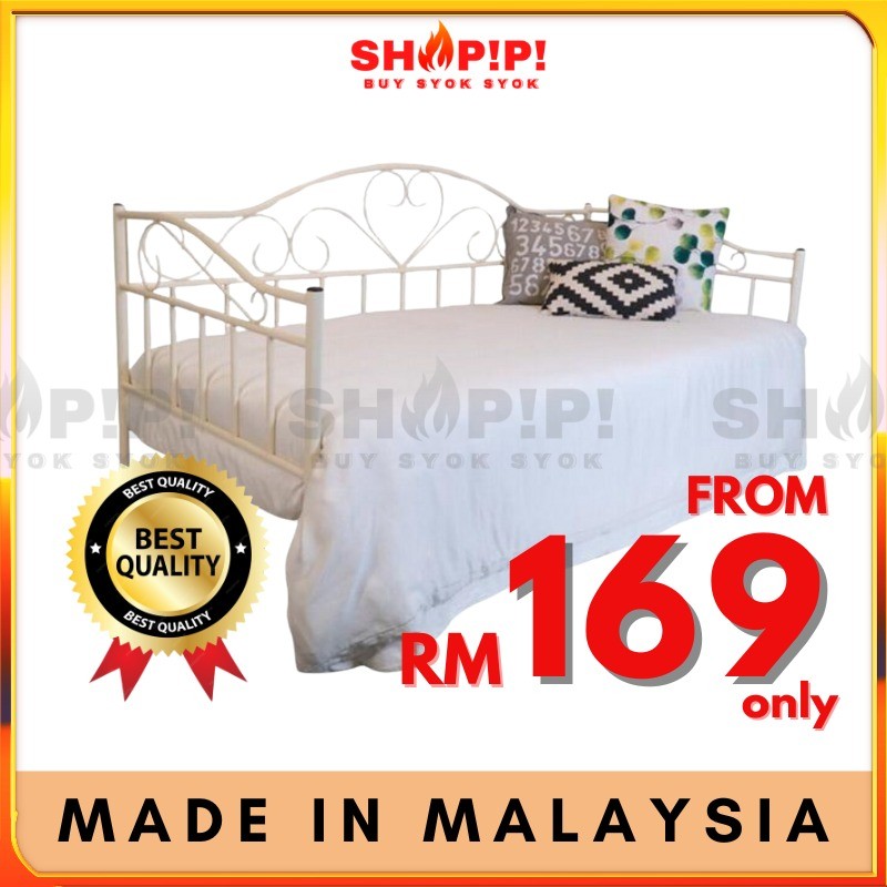 Shopipi DAY BED SINGLE METAL BED FRAME/KATIL BESI/SOFA BED/DAYBED ...