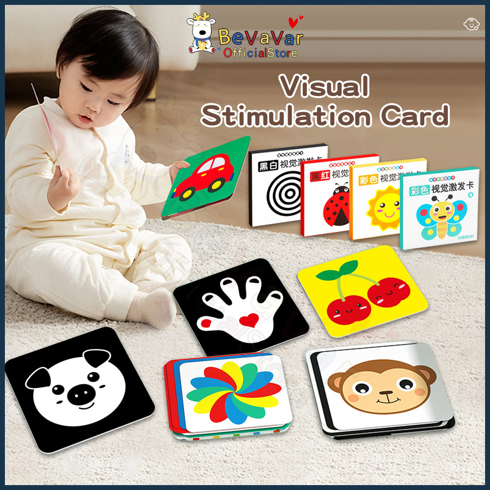 BEVAVAR Baby Visual Stimulus Card for 0-36 months Baby Colorful Flash ...