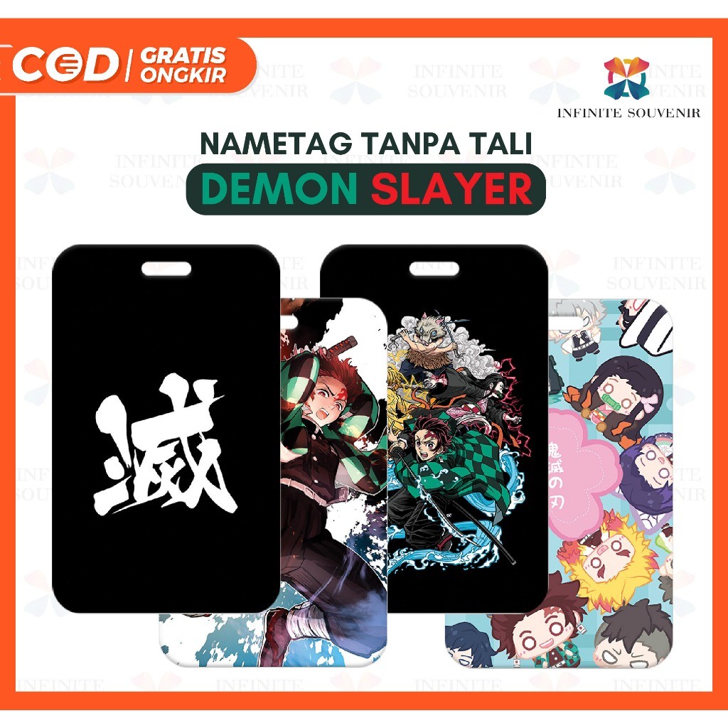(N009) Nametag Demon Slayer Without Strap / Aesthetic Card Holder ...