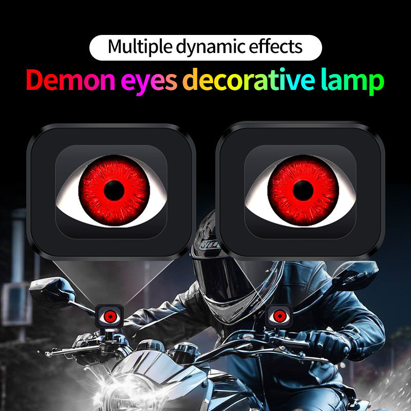 Car electric vehicle LED demon eye rearview mirror retrofitted external ...