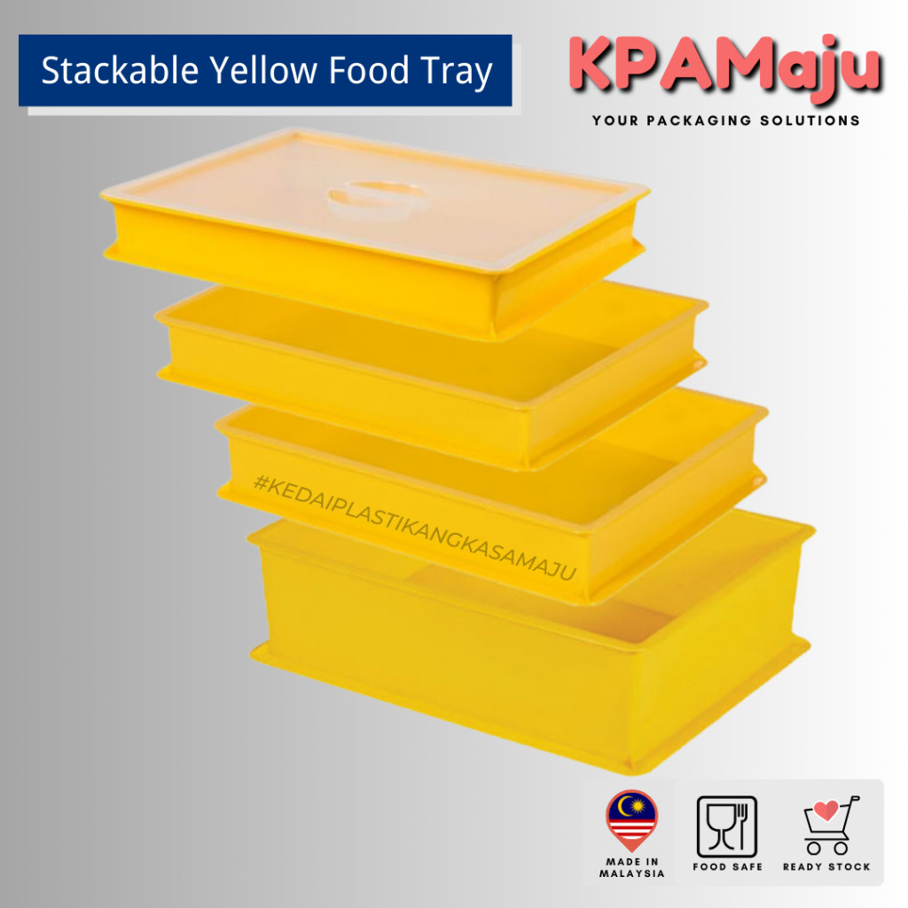 Stackable Yellow Food Tray - Food Grade Tray, Plastic Cake Tray, Bakery ...