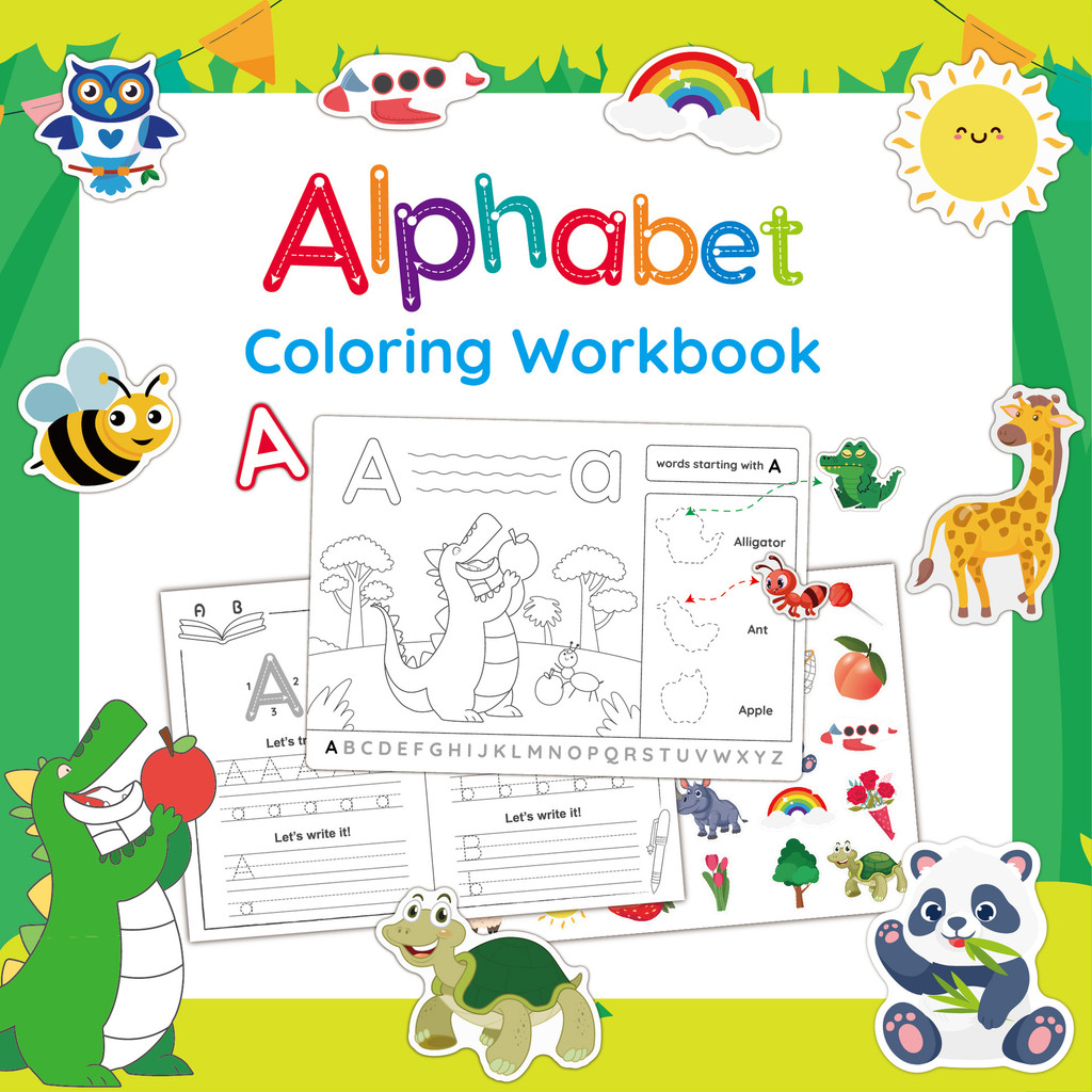 Children's letters exercise book coloring book 3-6 years old 25 drawing ...