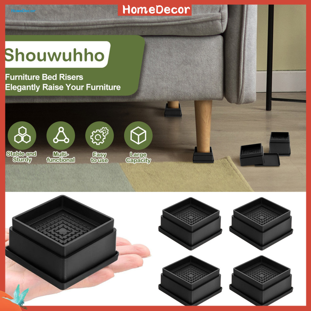 HD Non-slip Bed Lifts Furniture Risers Adjustable Furniture Riser Set ...