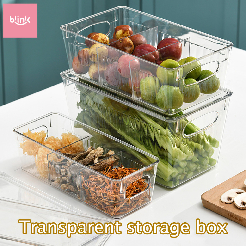 Transparent Food Storage Multifunctional Kitchen Organizer Bin Large ...
