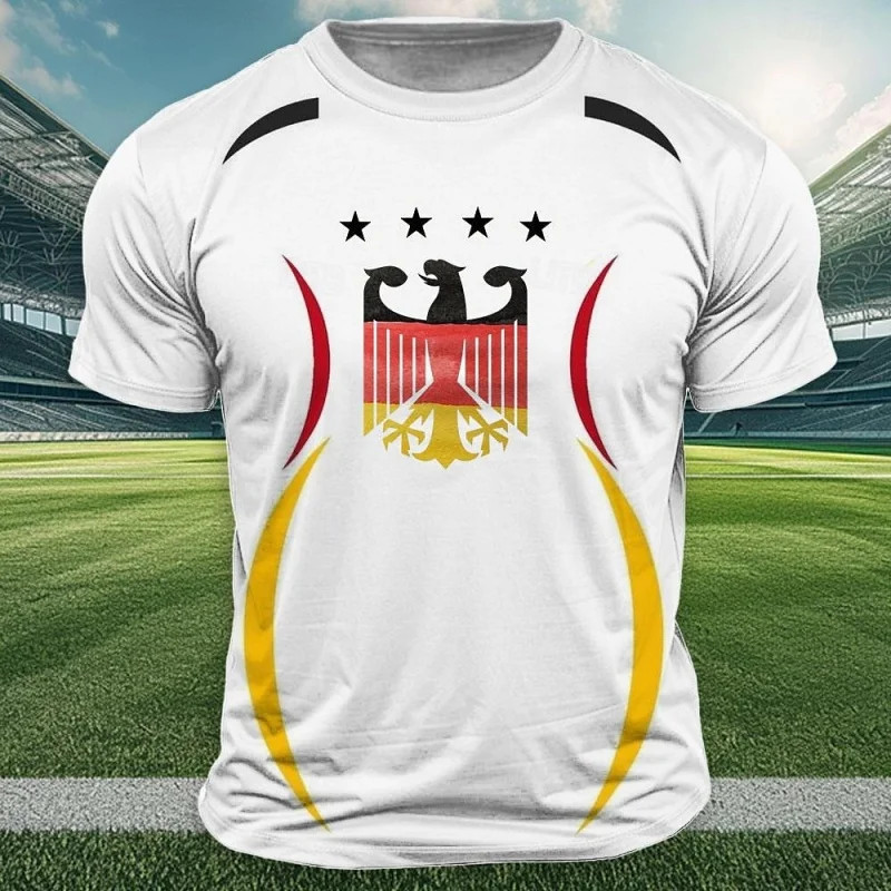 Germany Flag Pattern T-Shirt For Men Football Jerseys 3D Printed Tees ...
