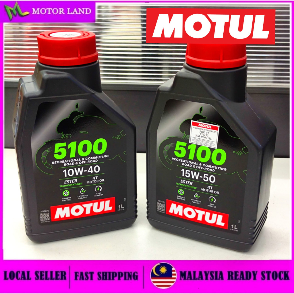(100% Original) MOTUL 5100 4T 15W-50 15W50 10W-40 10W40 Semi Synthetic ...