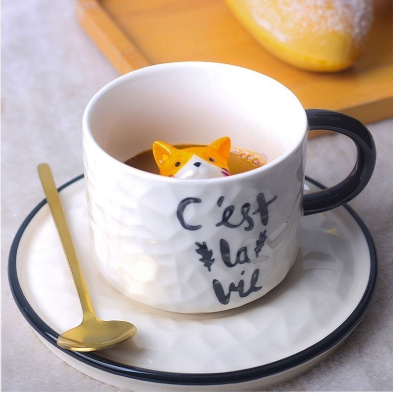 Cute Little Mi Mug Girl Ceramic Water Cup Simple Art Office Afternoon ...
