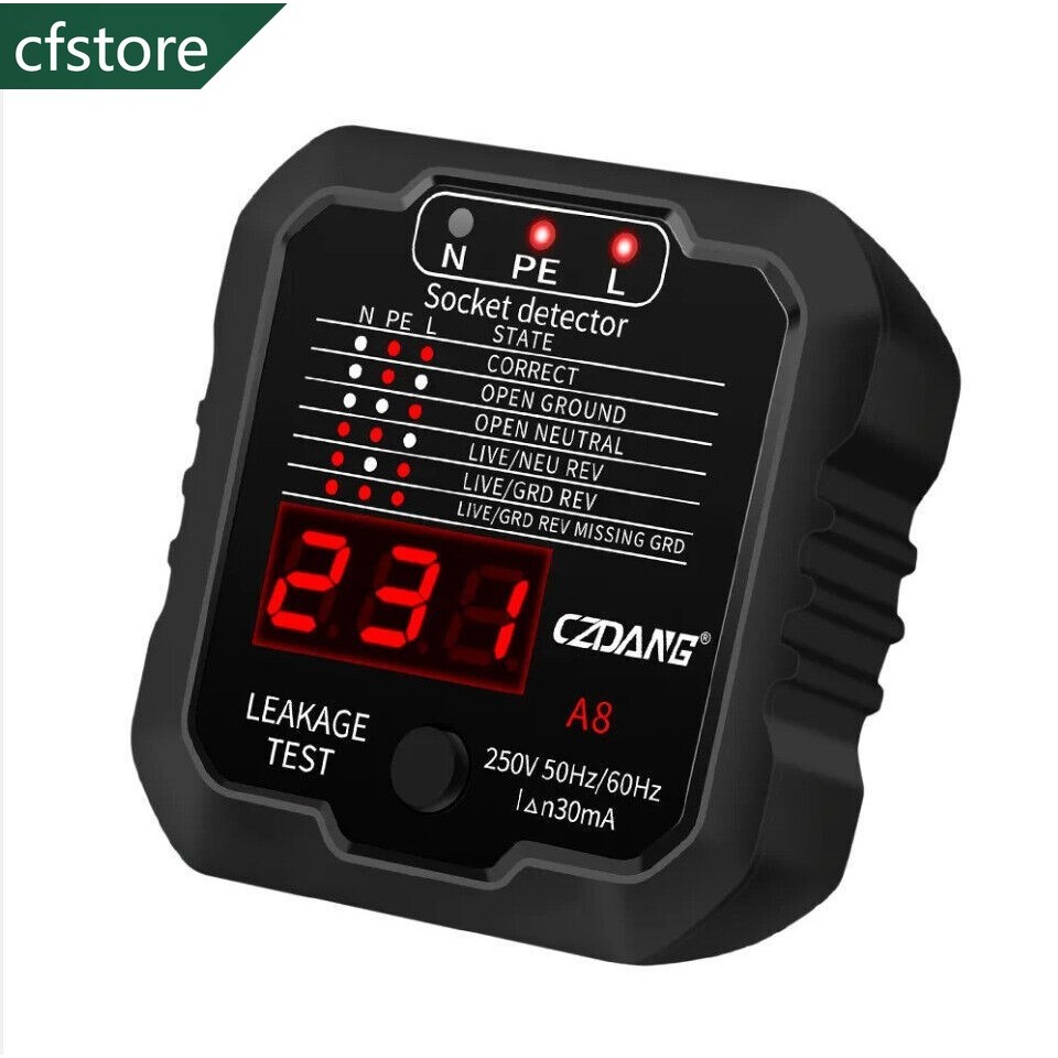 UK MAINS SOCKET TESTER 240V TEST PLUG IN SOCKET SAFE FAULT EARTH LIVE ...