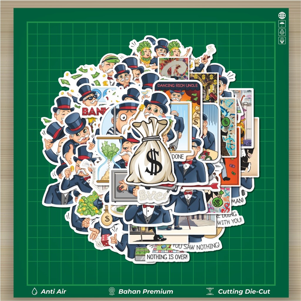 HOT 50 PCS Monopoly Game Stickers 2 Fashion Cars Decal Cool Card Album ...