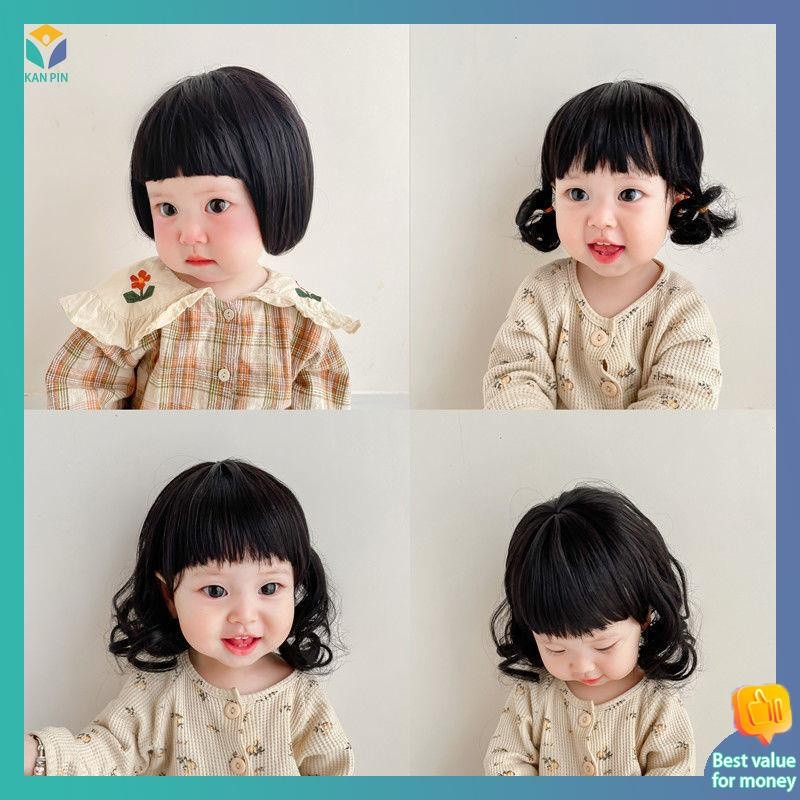 rambut palsu baby rambut palsu Ins Baby Wig Korea Girl Girl Short Curly ...