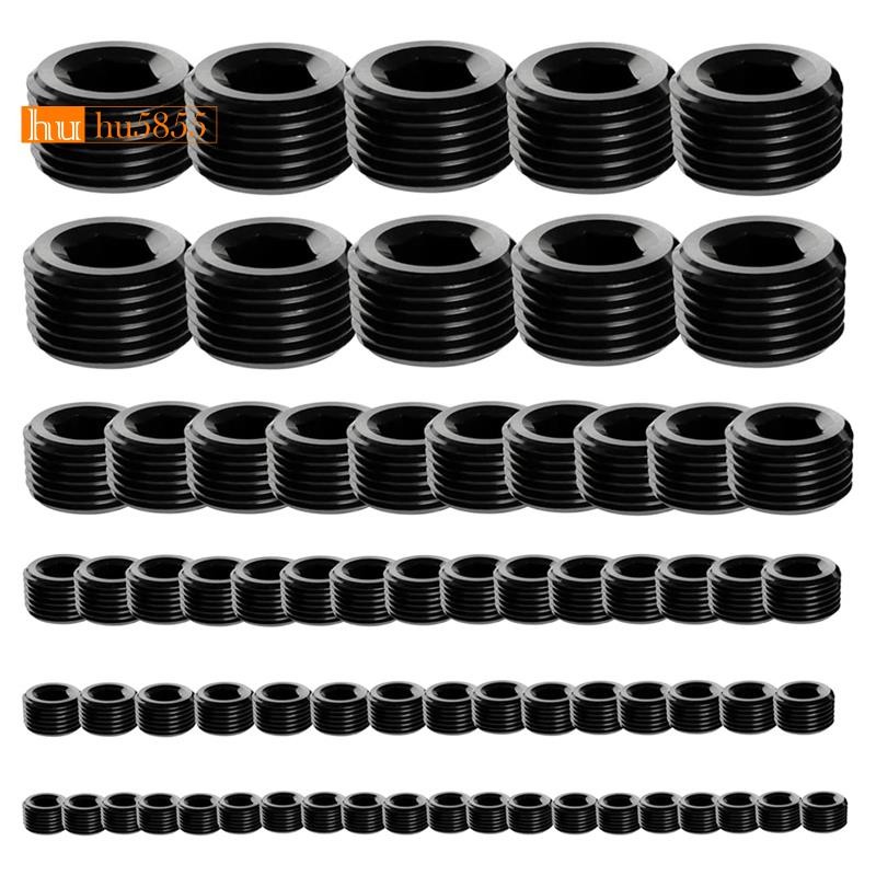 70Piece Black Carbon Steel Pipe Plug Accessory Assortment Kit,5 Sizes 1 ...