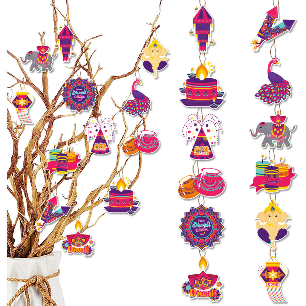 Diwali Wall Stickers Decoration Item Paper Deepavali Photography Props ...