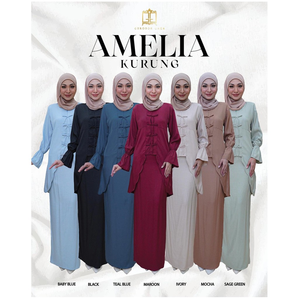 Kurung Amelia by GEROBOK GAGA Cotton Silk Series S-XL | Shopee Malaysia
