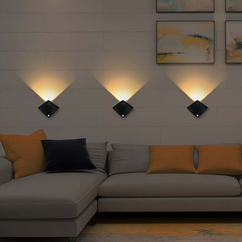 1pc Modern Manta Ray Motion Sensor Wall Lights, LED Night Lamps With ...