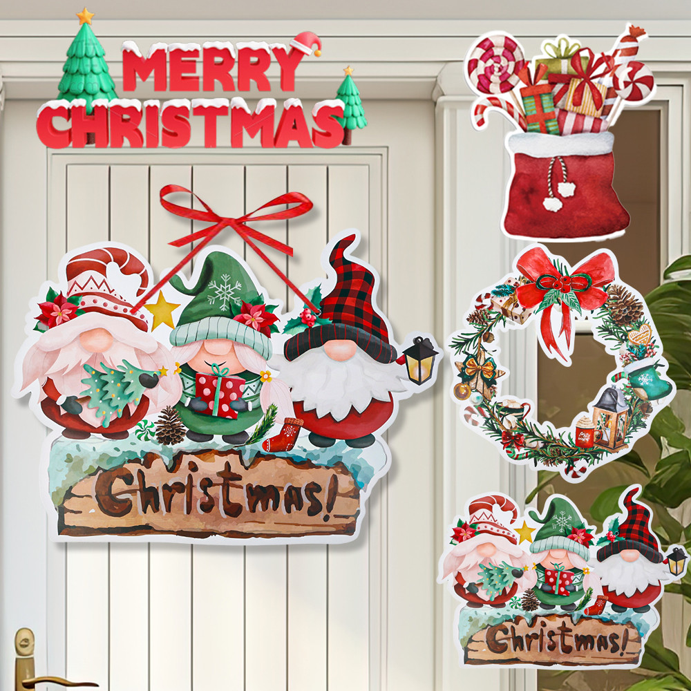 [ Featured ] Christmas Door Window Hanger - Santa Claus Garland ...