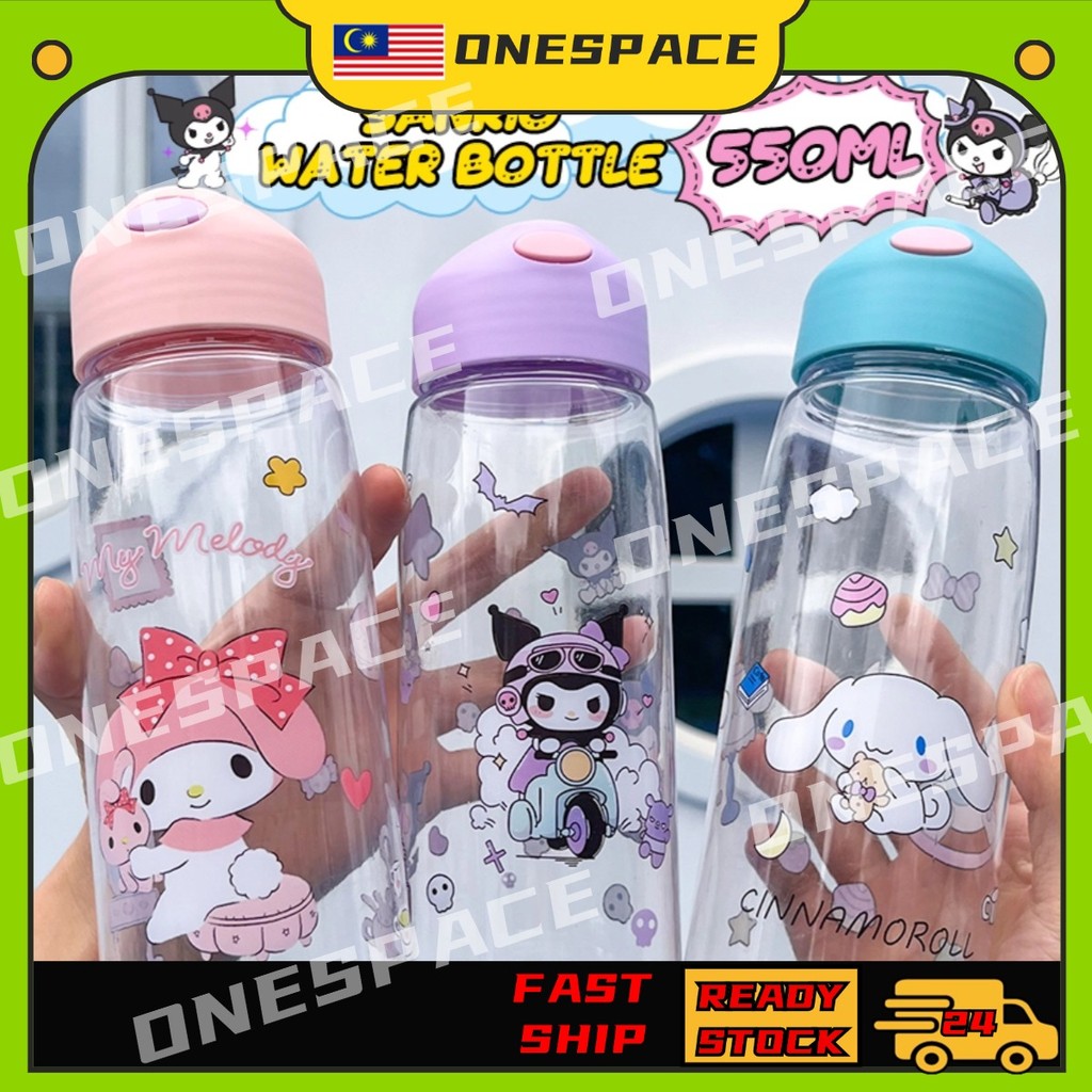 550ml Botol Air Kuromi Labubu Water Bottle Kids Straw Bpa Free Botol ...
