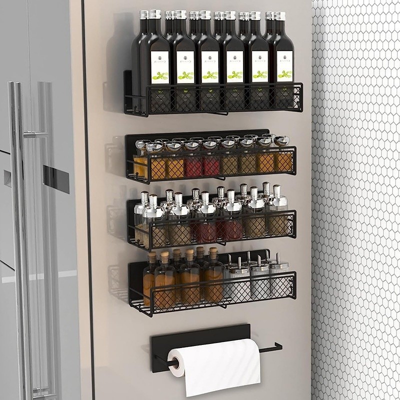 Mesh Magnetic Refrigerator Side Shelf, Kitchen Spice Rack, and ...