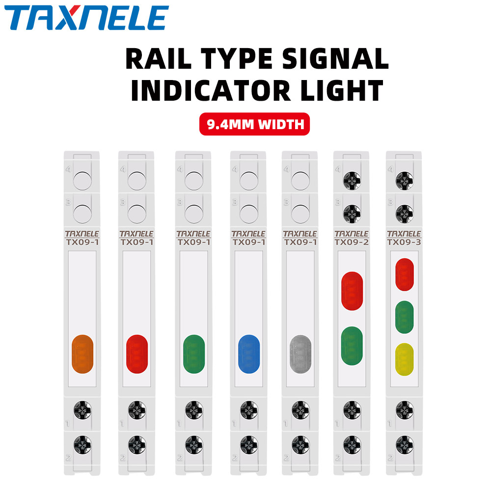 Din Rail 9mm Indicator Light AC DC 220V LED Signal Lamp Pilot Lights ...