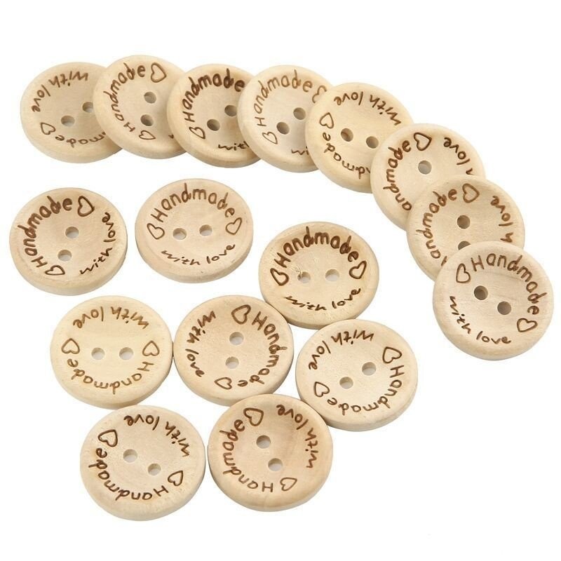Wooden Buttons Handmade DIY Accessories Wooden Buttons Two-Eye Buttons ...