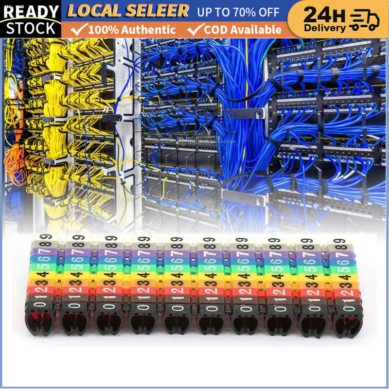 2.5/4mm 0‑9 Colourful Number Wire Label Tube Clip On numbering Digital ...