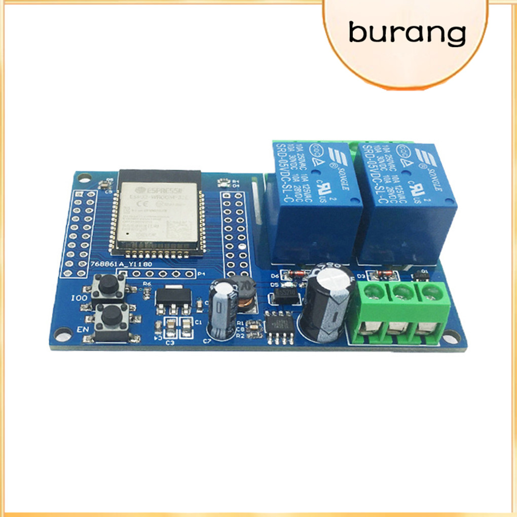 Blue Dual WiFi Bluetooth Relay Module ESP32-WROOM-32E Development Board ...