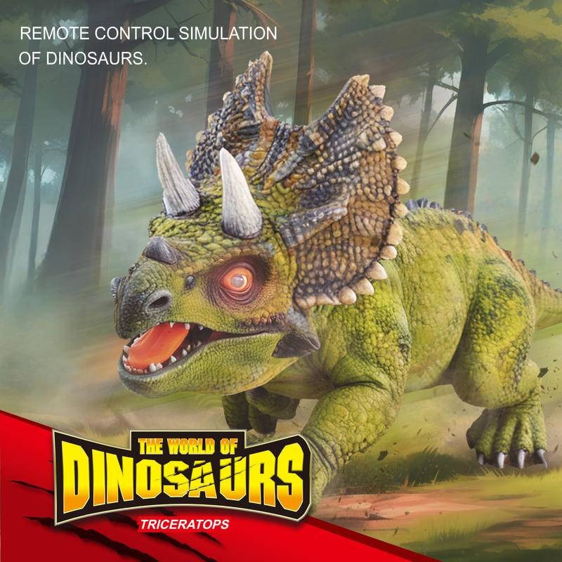 RC Triceratops Velociraptor Electric Walking Dinosaur Remote Control ...