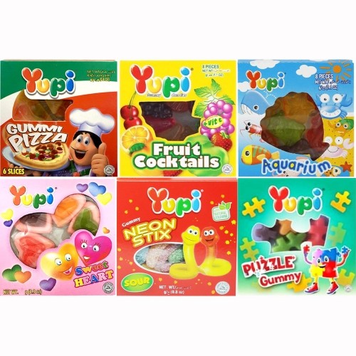 (Halal) YUPI GUMMY ASSORTED (Sweet Heart / Puzzle / Fruit Cocktails ...