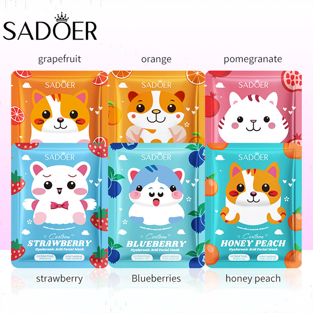 SADOER Cartoon Fruit Extract Hyaluronic Acid Nicotinamide Multi-Effect Moisturizing Nourish ...
