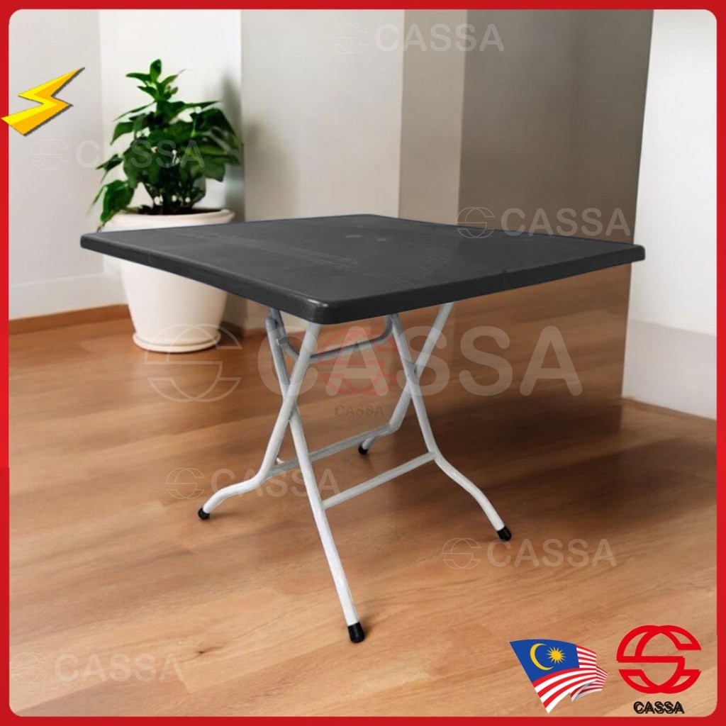 Cassa Freya Folding Table Square 3X3 Plastic Top Table with Foldable ...
