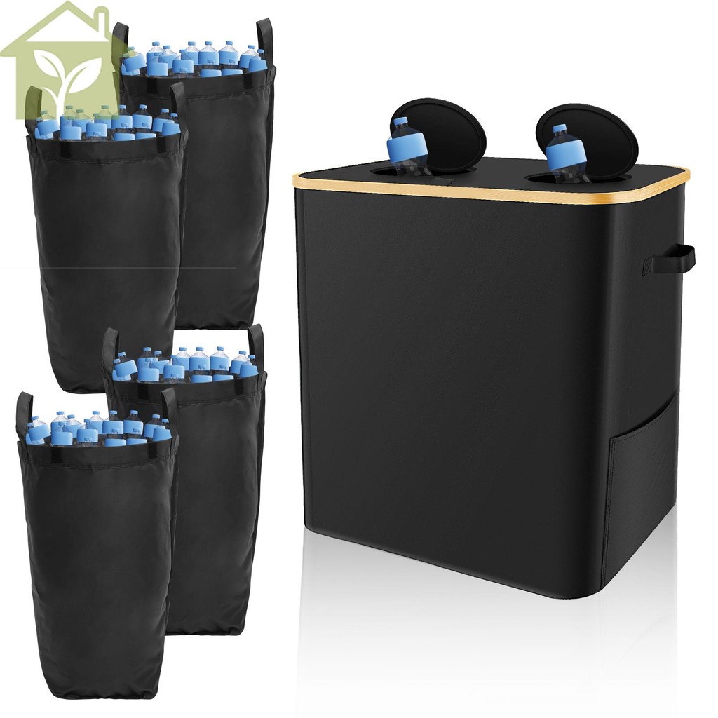 Recycling Bin Trash Bin with Double Throwing Holes and Lids 140L ...