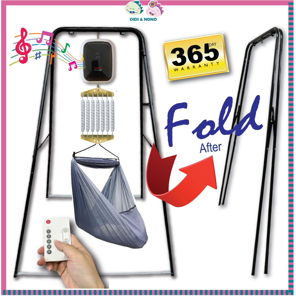 Compact Baby Spring Cot Travel Stand Jumper Gym Buaian Bayi Baby Cradle ...