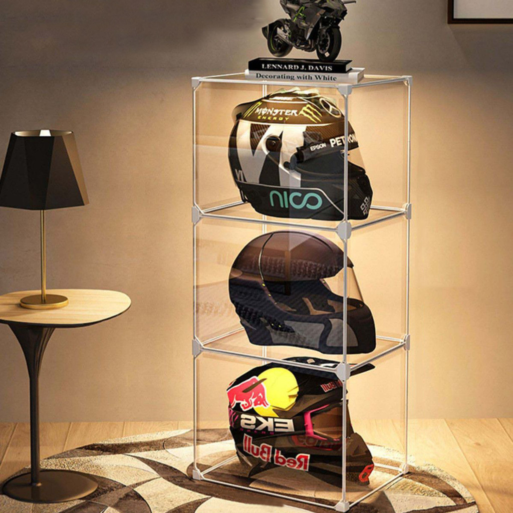 Helmet Motorcycle Storage Multi-Layer Model Hand-Made Pure Transparent ...