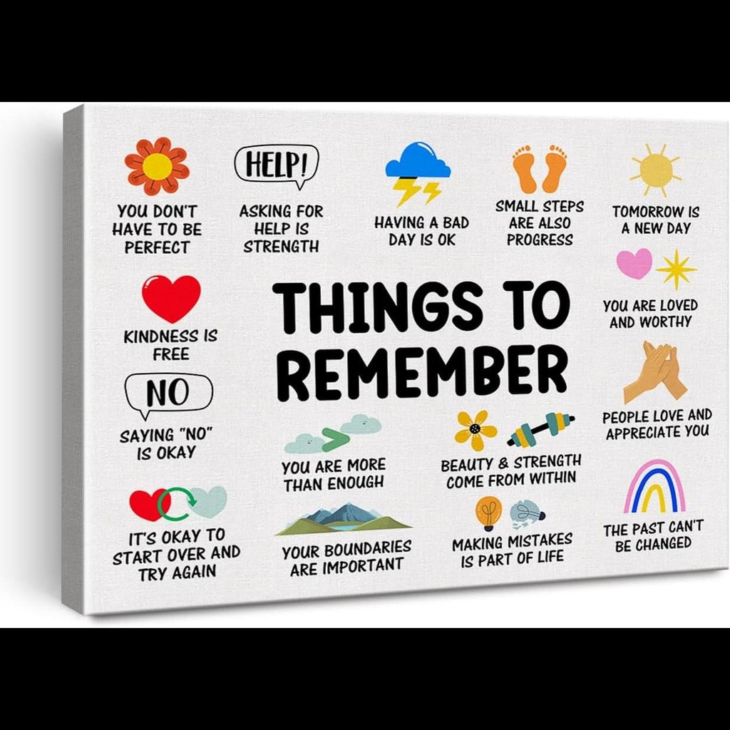 Seni Dinding Kanvas Inspirasi Kesihatan Mental - Hiasan Pejabat Terapi ...