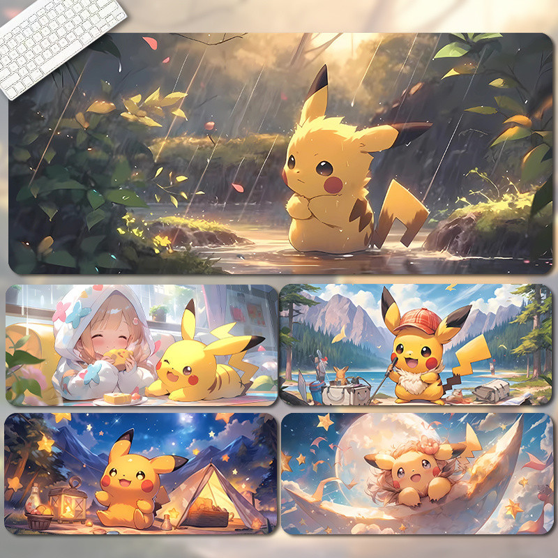 Cute Pikachu Mouse Pad Oversized Anime Two-Dimensional Computer Desktop ...