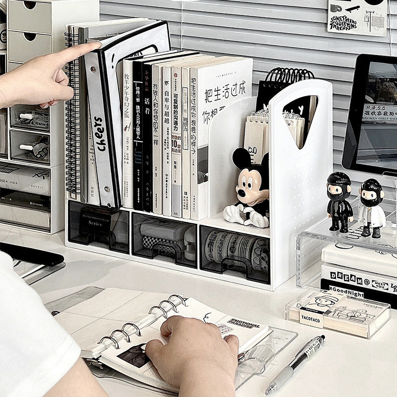 Book Stand Table Top Desk Shelf Office File Book Shelf Acrylic Book ...