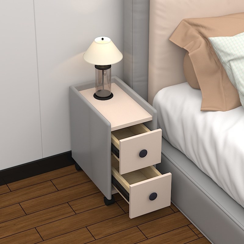 Semua Meja Sisi Katil Alih Ultra-Sempit Kayu Pepejal dengan Roda ...