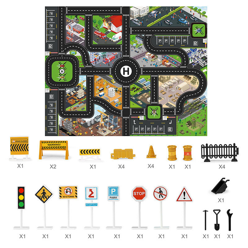 Kids Toy Vehicles Baby Play Mat City Traffic Road Map Mat Roadmap ...