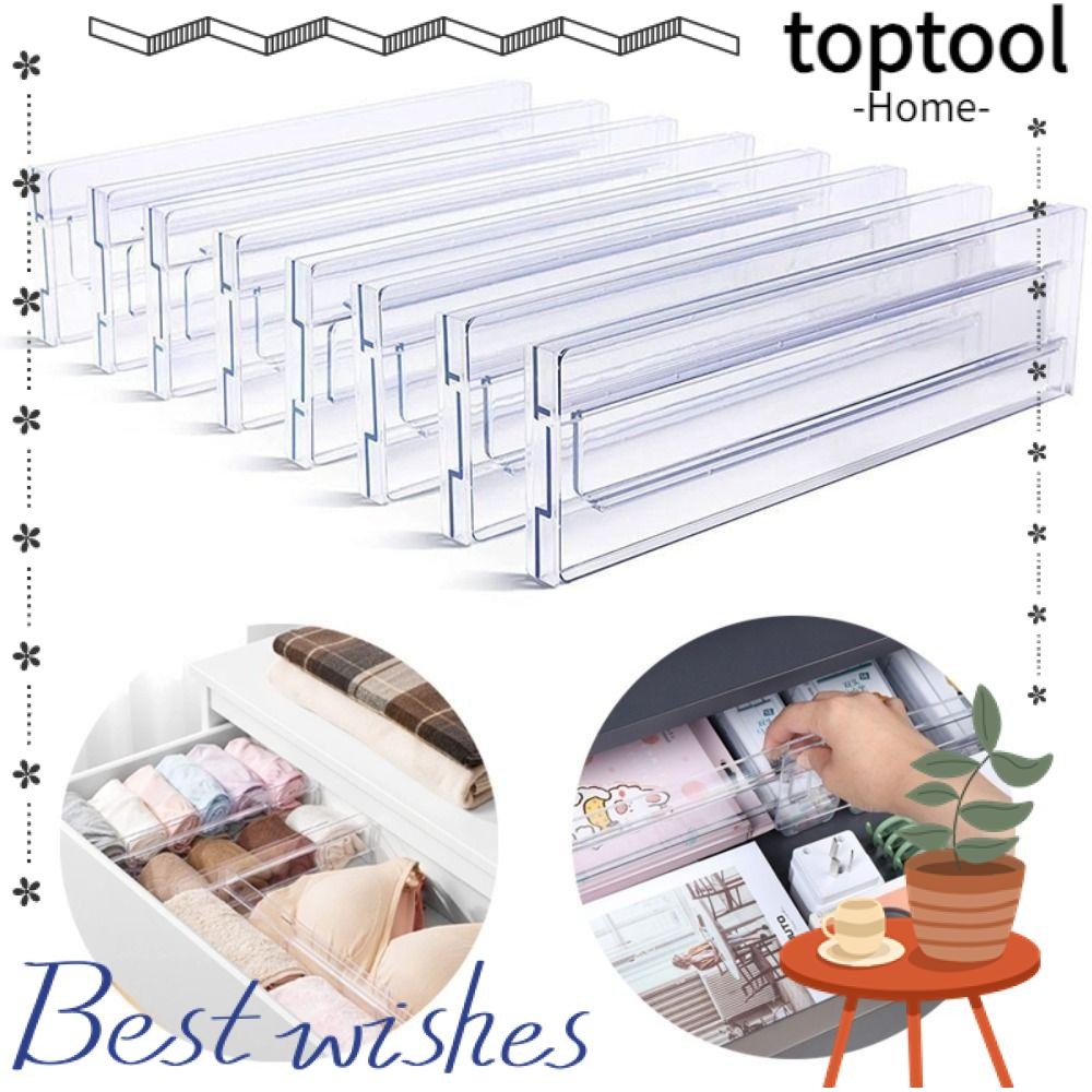 TOPTOOL Drawer Dividers, DIY Transparent Drawers Separators, Adjustable ...