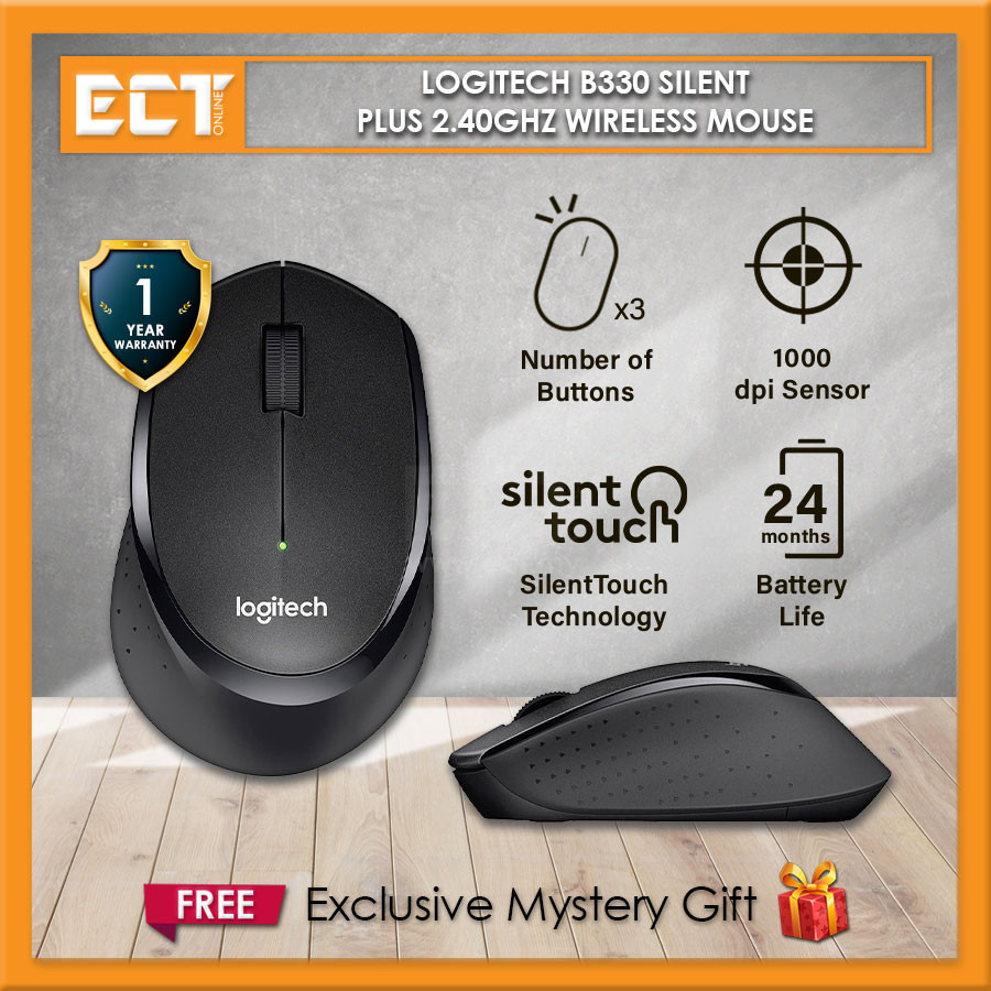 Logitech B330 / M330 Silent Plus 2.40Ghz Wireless Mouse with USB Nano ...