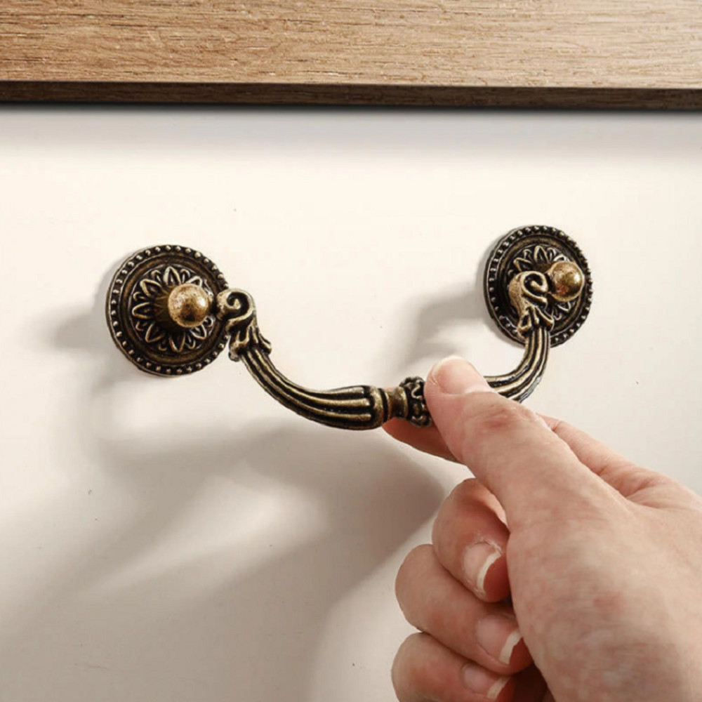 1pcs Hole Centers Drop Swing Dresser Pull Handles Antique Bronze Bail ...