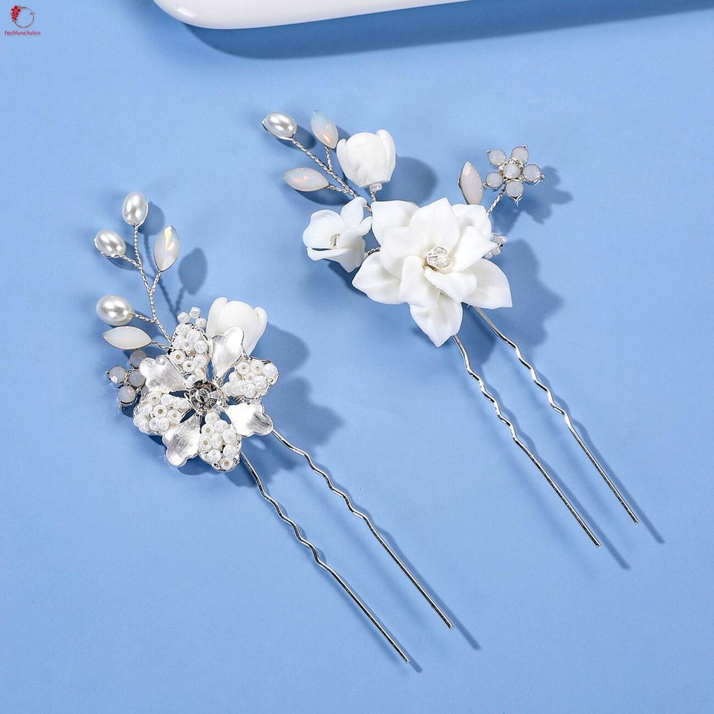 Handmade Rhinestone U-Shape Hairpin Female Elegant Hairpin with Smooth ...