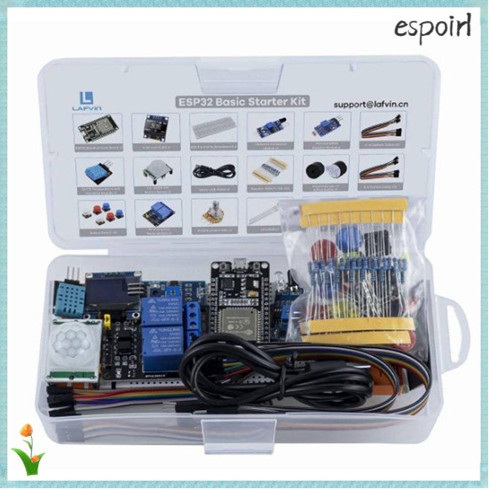 ESPOIR ESP32 Starter Kit, DIY Professional Development Board Starter Kit, Standard with Box WiFi ...