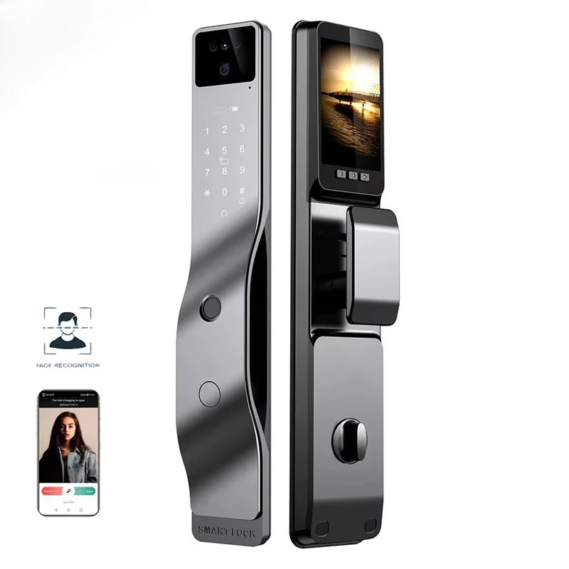 Smartier Fully Automatic Digital Fingerprint Smart Door Lock 3D Facial Recognition with Camera ...