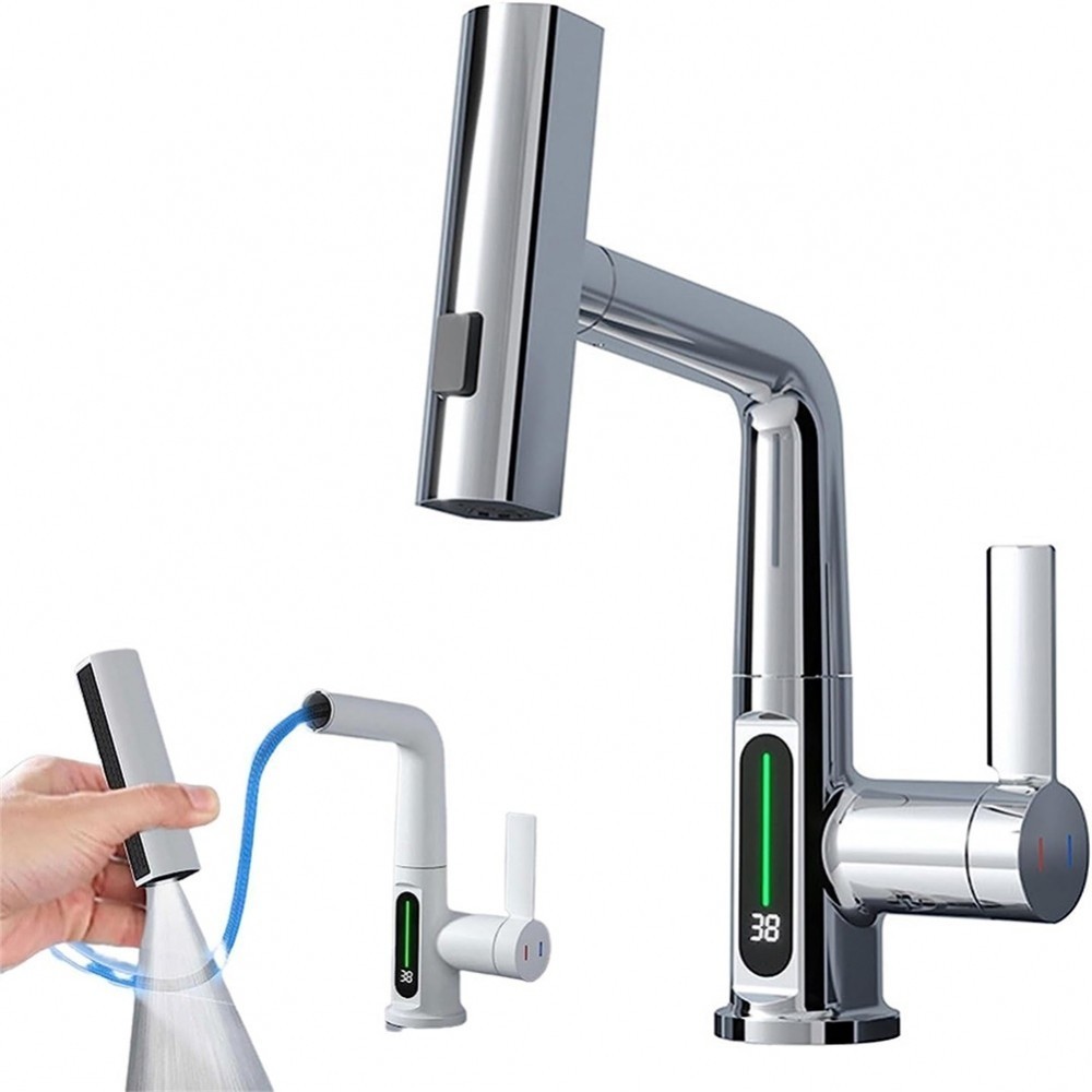 Smart Design Kitchen Faucet with 360 Degree Swivel and Pullout ...