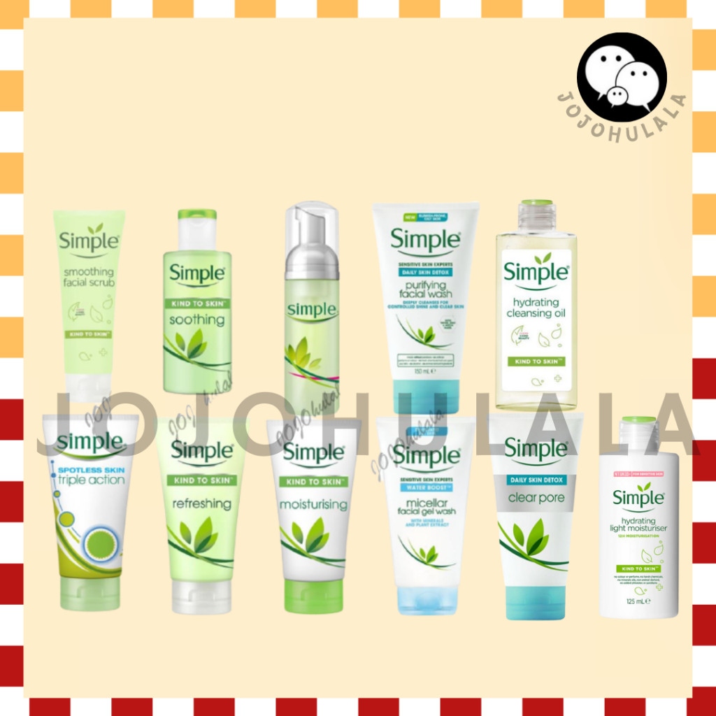 Simple Cleanser Toner Moisturizer Micellar Water Refreshing Facial Wash ...
