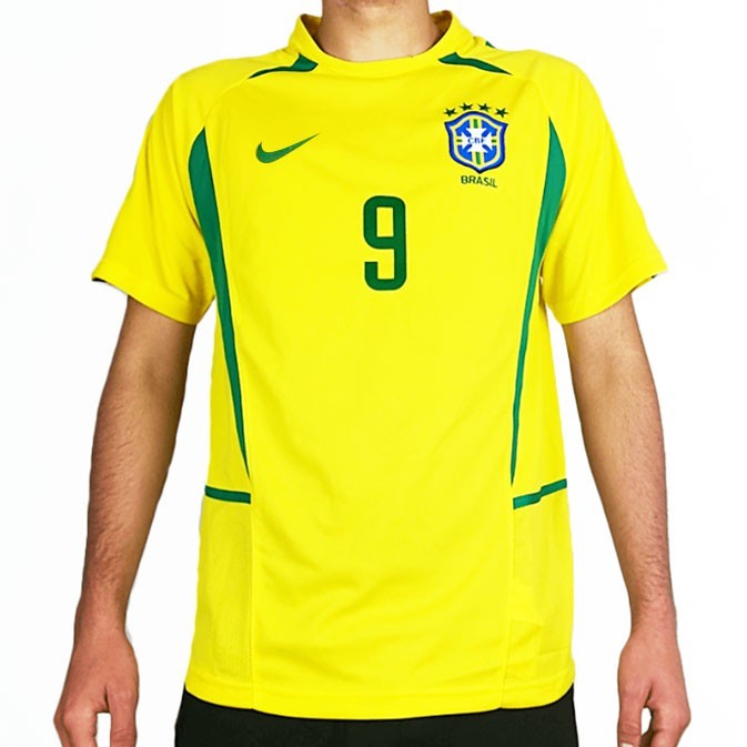 Brazil-2002 retro World Cup Football home RONALDO RIVALDO RONALDINHO ...